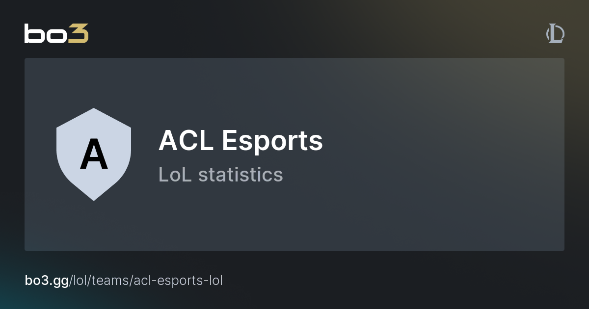 ACL Esports LoL team statistics, standings & roster