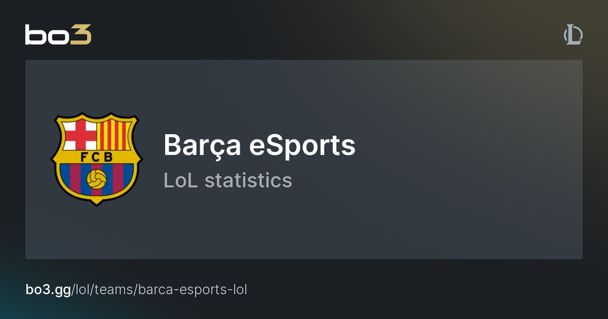 Barça eSports LoL team statistics, standings & roster