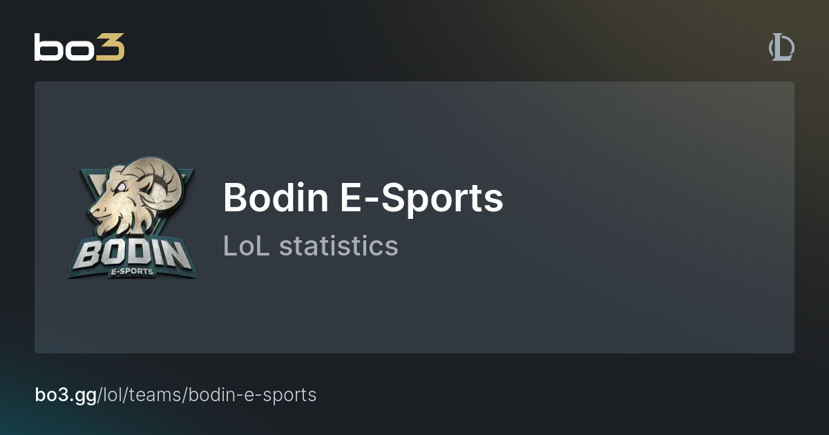 Bodin E-Sports LoL team statistics, standings & roster