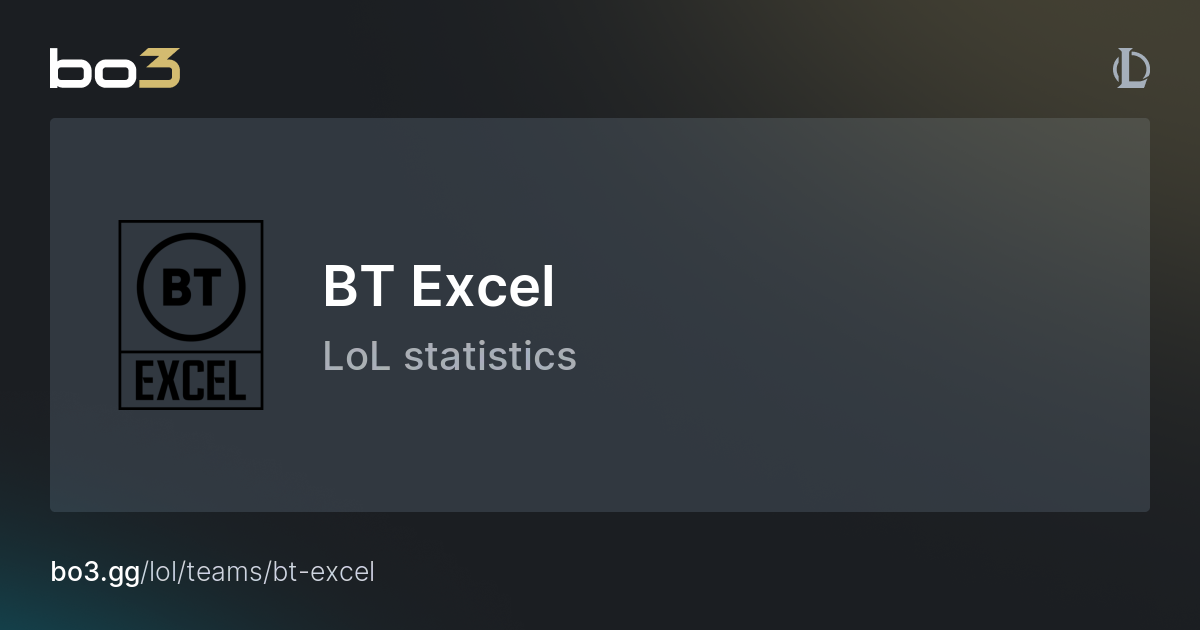 BT Excel LoL Stats – Clasificación del equipo y estadísticas de los partidos