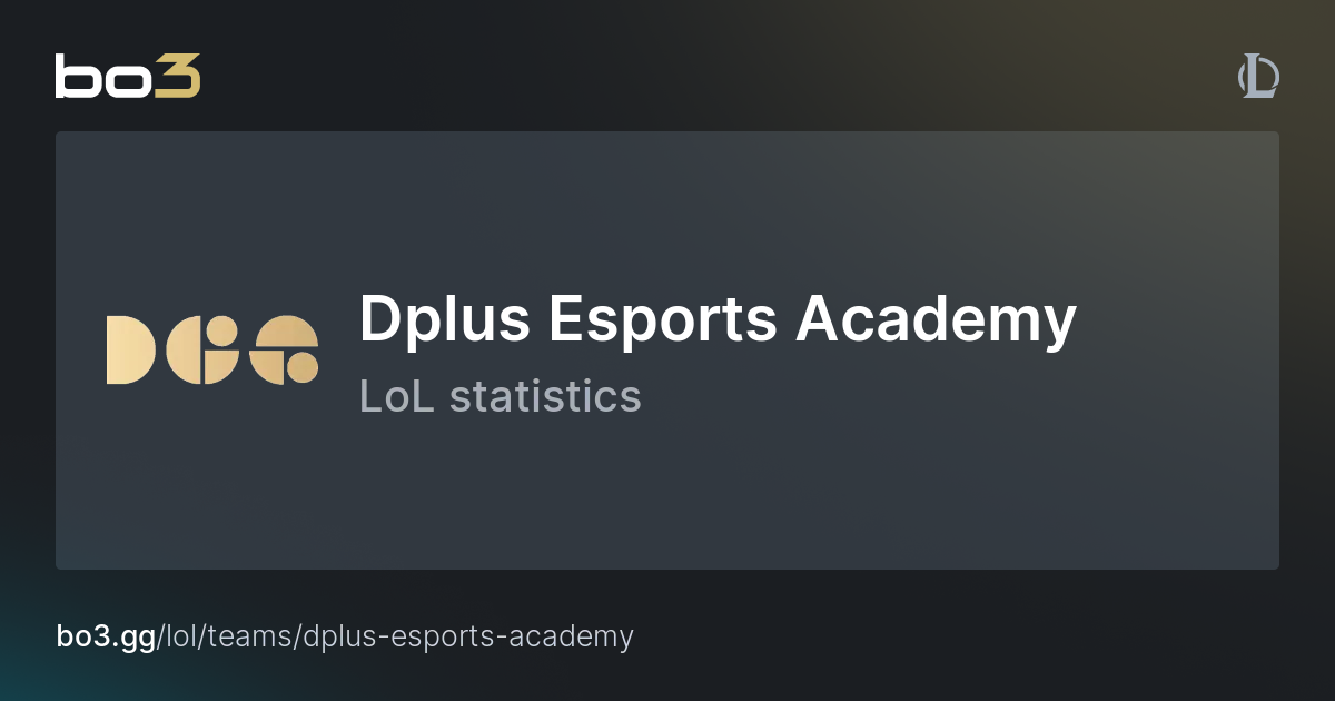 Dplus Esports Academy LoL Stats – Team standings & match statistics