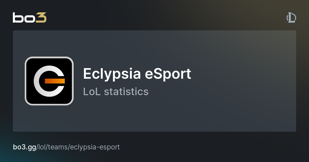 Eclypsia eSport LoL Stats – Team standings & match statistics
