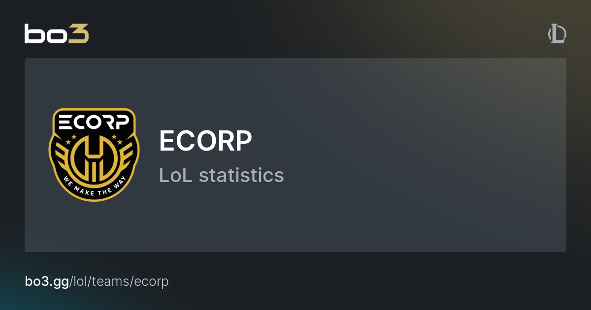 ECORP LoL Stats – Clasificación del equipo y estadísticas de los partidos