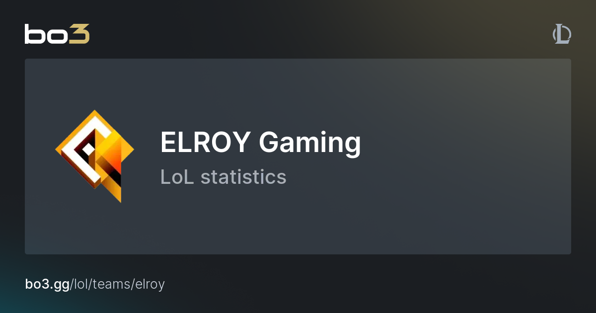 ELROY Gaming LoL team statistics, standings & roster