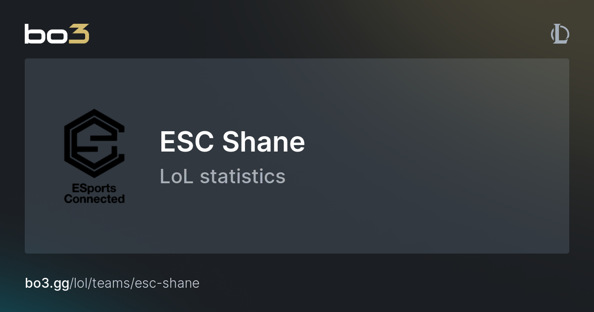 ESC Shane LoL team statistics, standings & roster