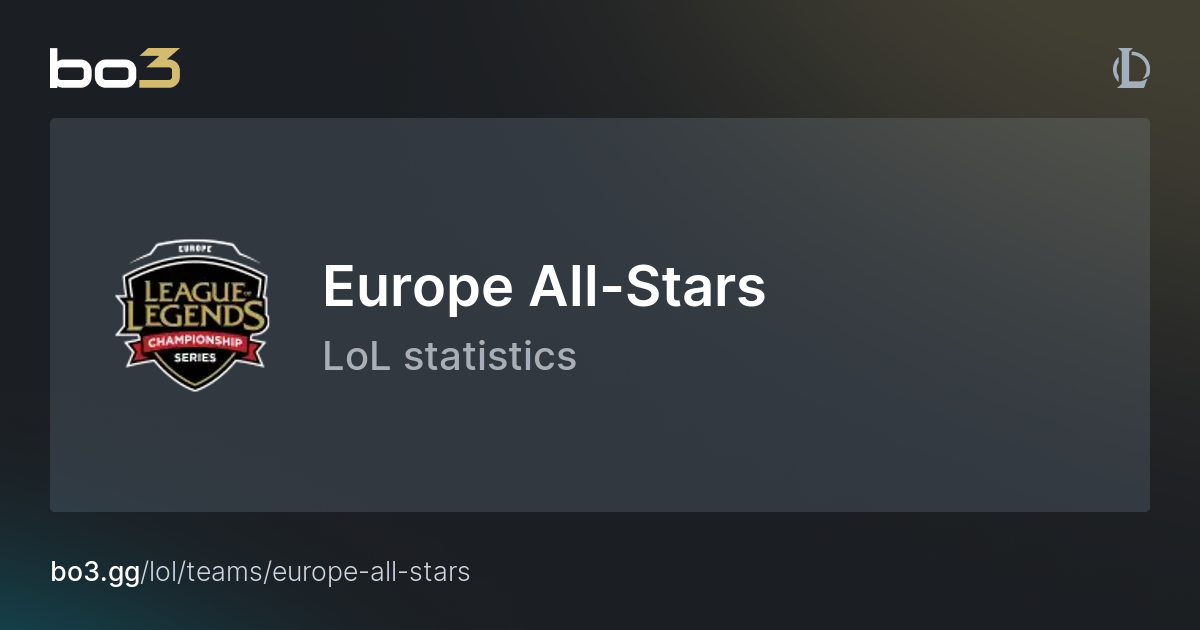 Europe All-Stars LoL team statistics, standings & roster