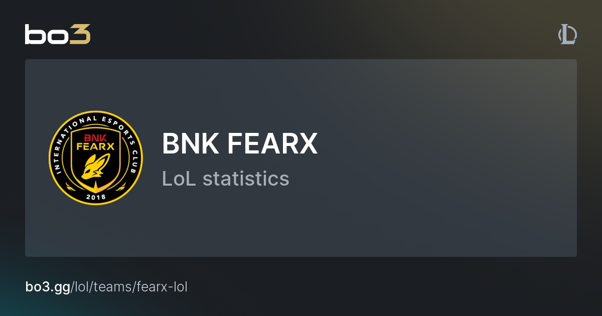 BNK FEARX LoL 팀 통계, 순위 및 선수 명단