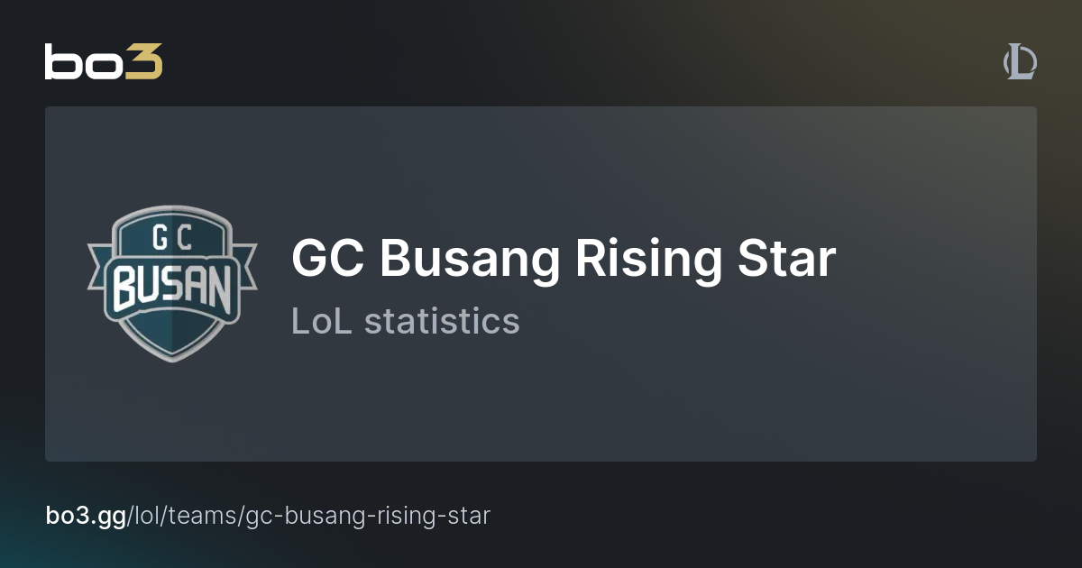 GC Busang Rising Star LoL team statistics, standings & roster