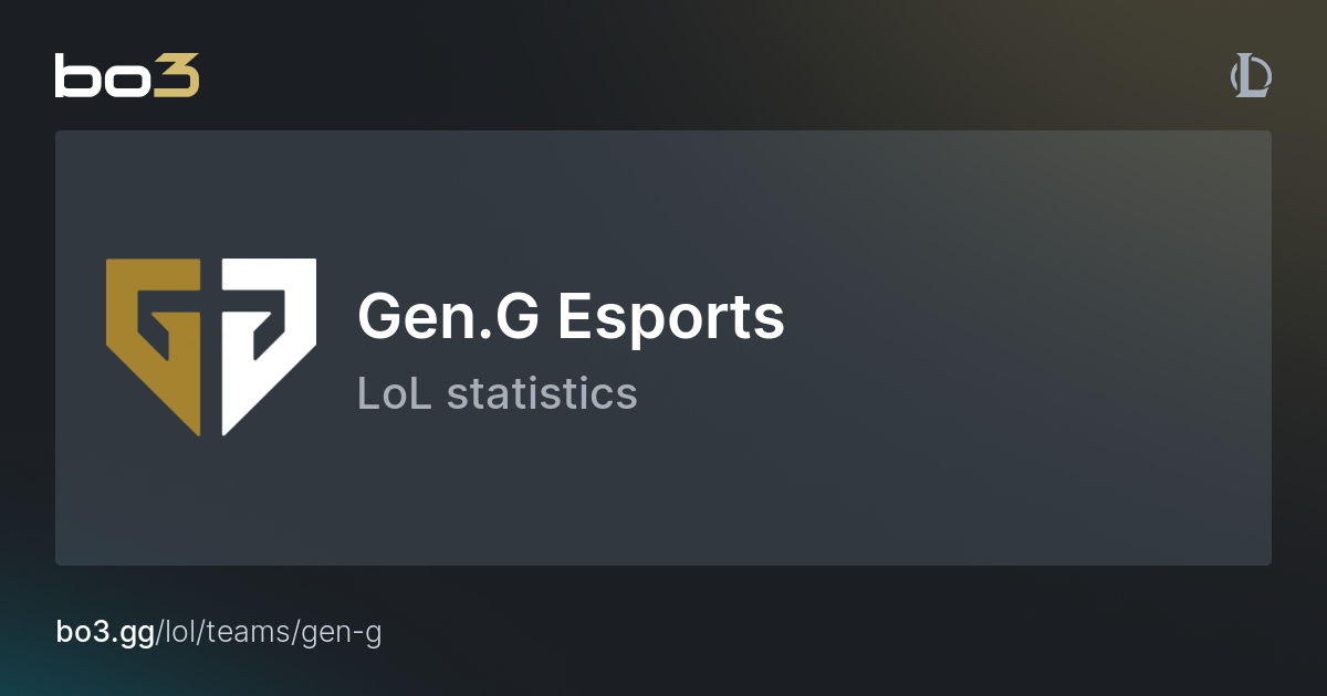 Gen.G Esports LoL team statistics, standings & roster
