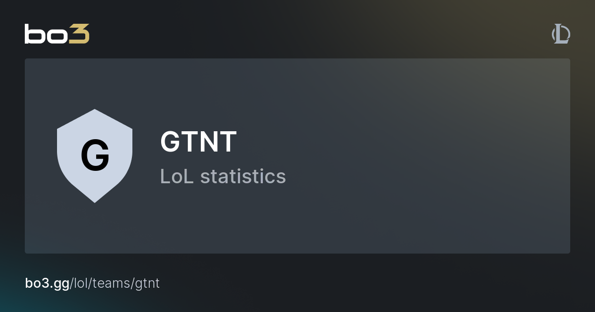GTNT LoL team statistics, standings & roster