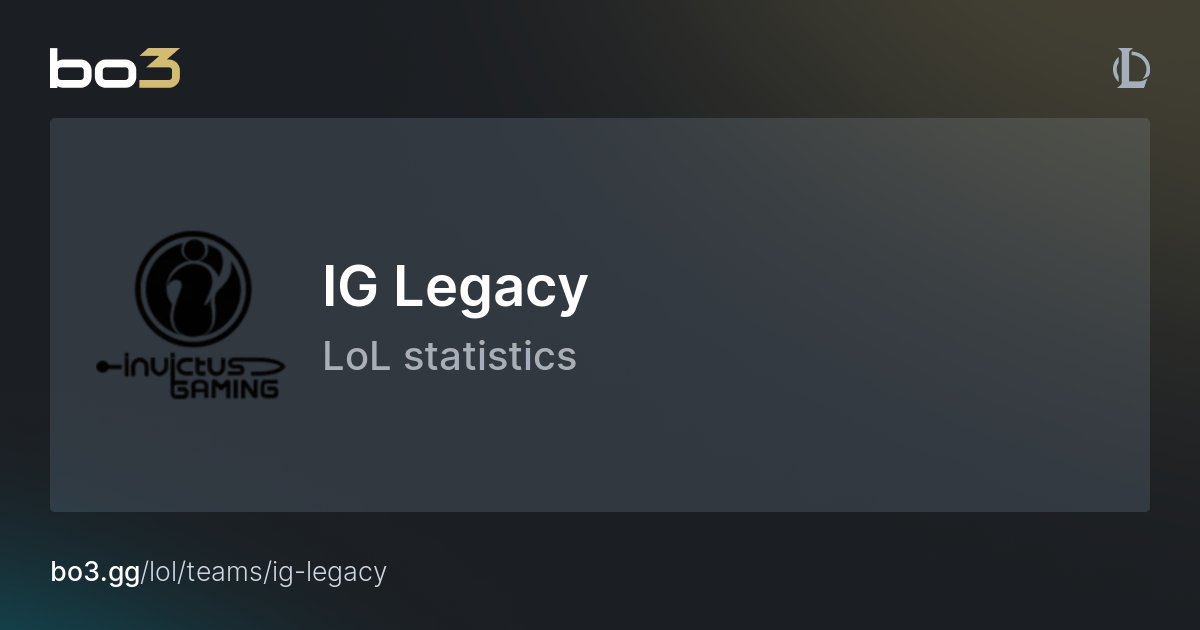 IG Legacy LoL Stats – Team standings & match statistics