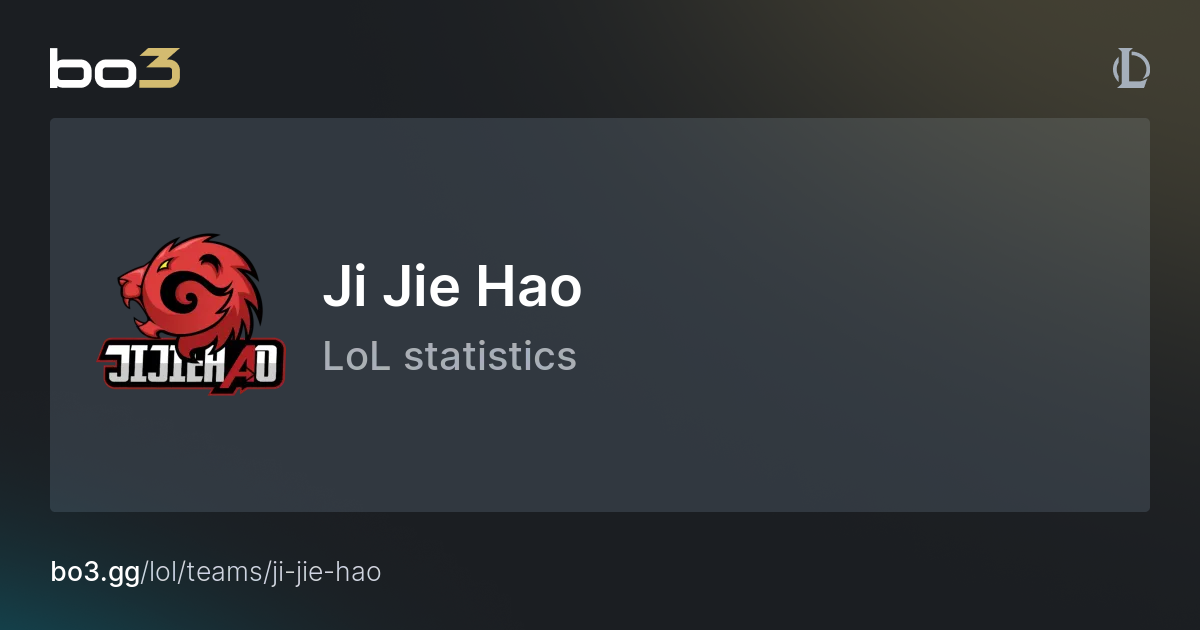Ji Jie Hao LoL team statistics, standings & roster
