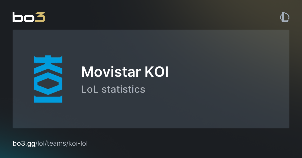 Movistar KOI LoL team statistics, standings & roster