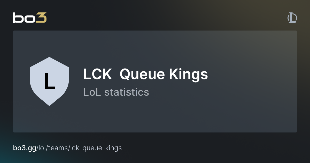 LCK Queue Kings LoL Stats – Team standings & match statistics