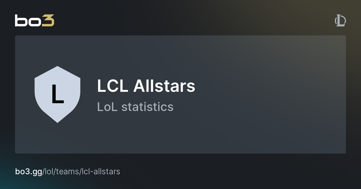 LCL Allstars LoL Stats – Team standings & match statistics