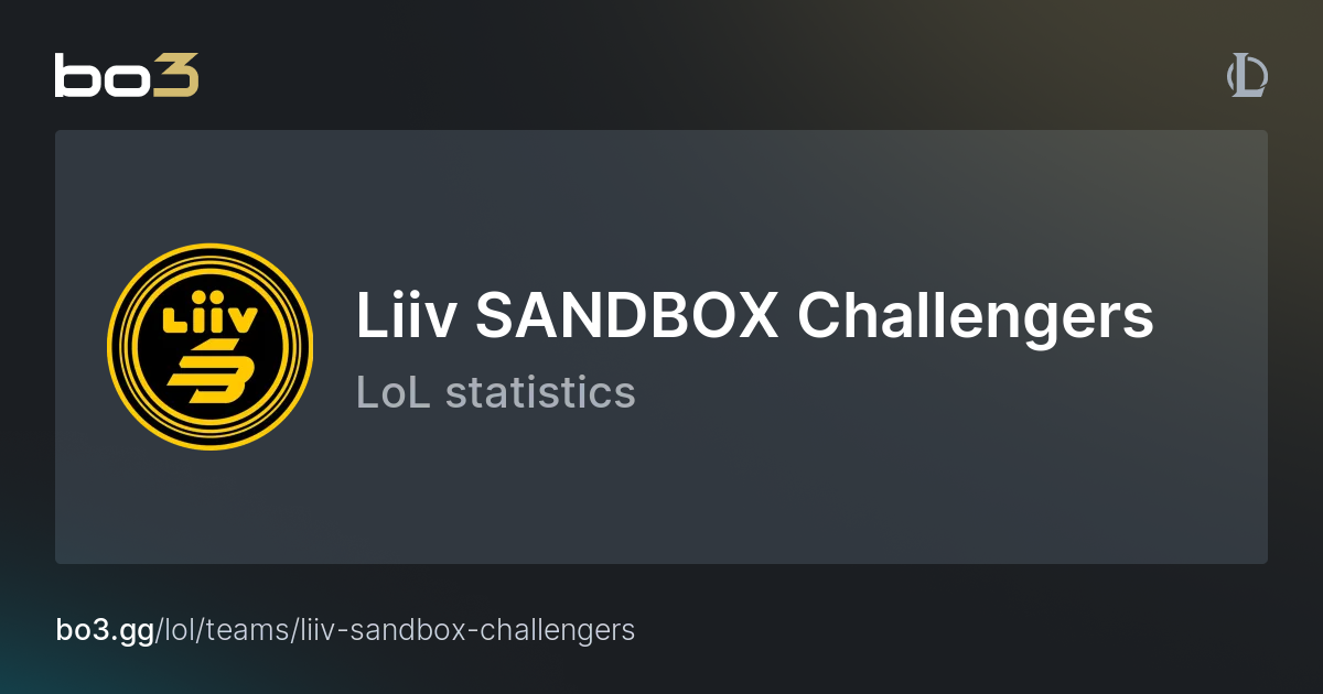 Liiv SANDBOX Challengers LoL team statistics, standings & roster