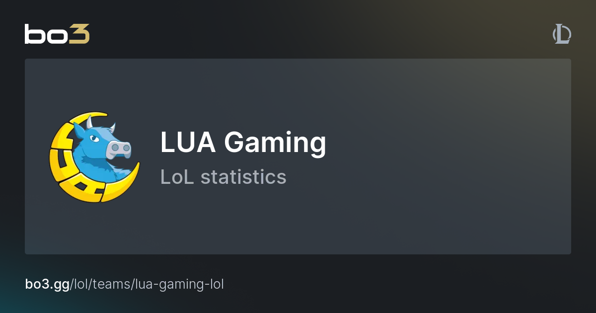 LUA Gaming LoL team statistics, standings & roster