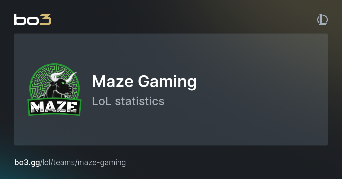 Maze Gaming LoL Stats – Team standings & match statistics