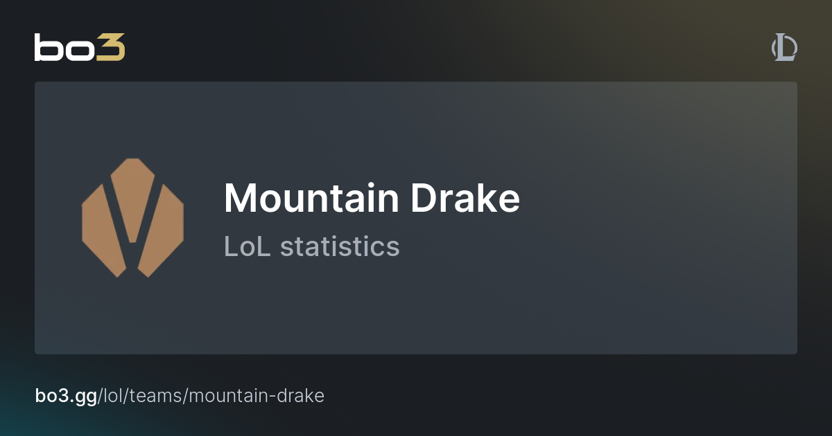 Mountain Drake LoL team Matches: upcoming, current & finished