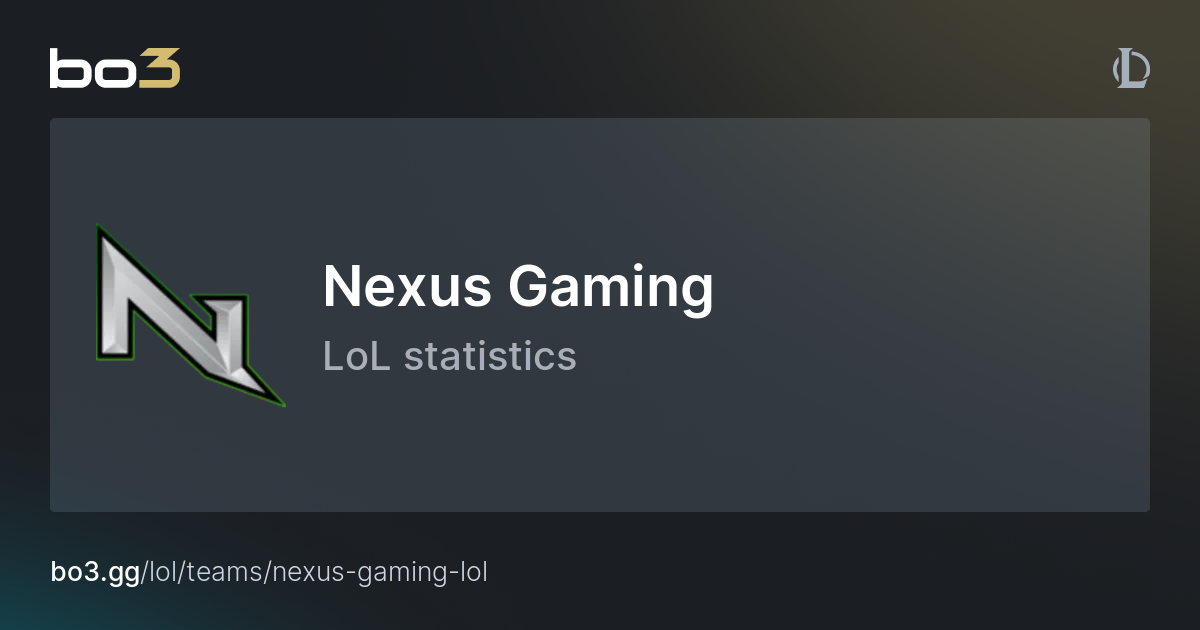 Nexus Gaming LoL Stats – Team standings & match statistics
