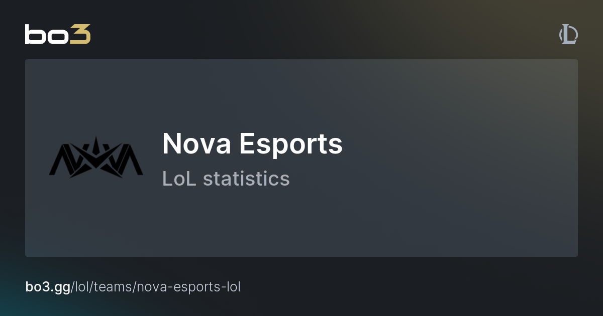 Nova Esports LoL team Tournaments: upcoming, current & finished
