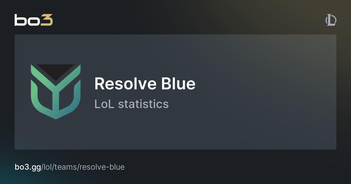 Resolve Blue LoL team statistics, standings & roster