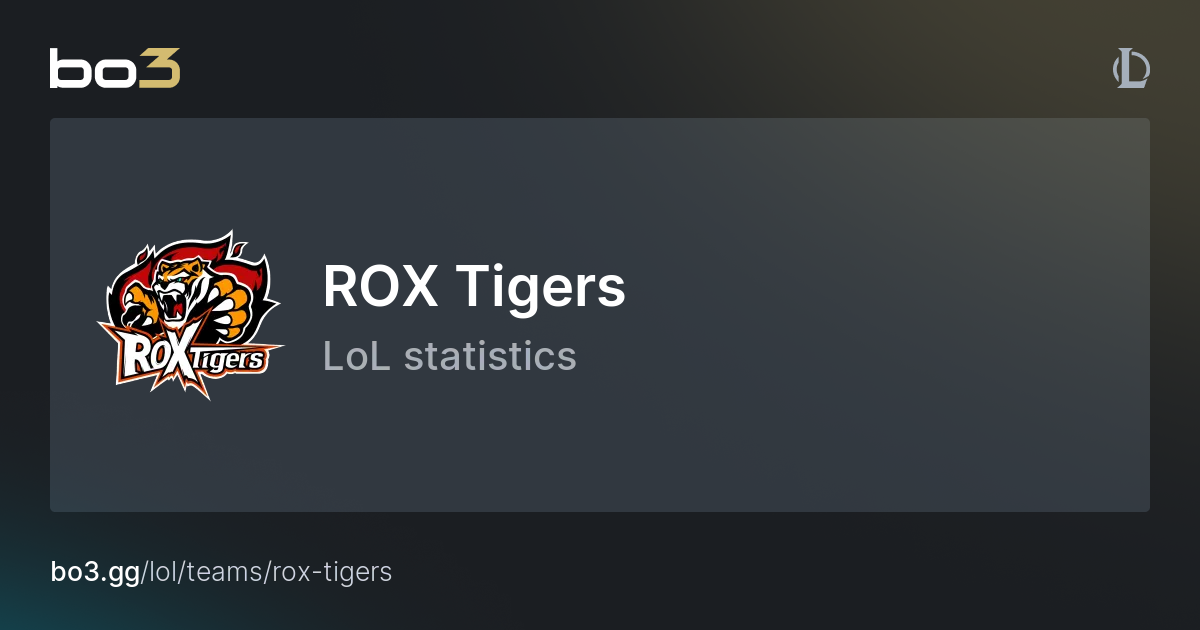 ROX Tigers LoL Stats – Team standings & match statistics