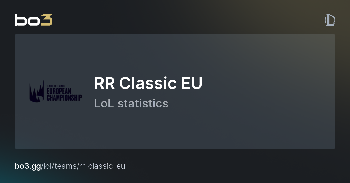 RR Classic EU LoL team statistics, standings & roster