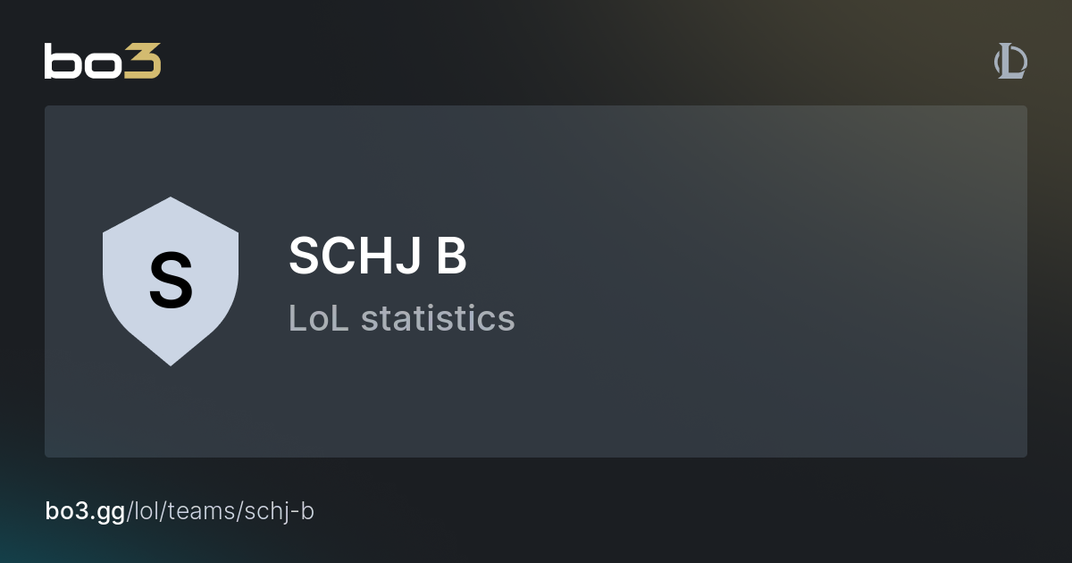 SCHJ B LoL team statistics, standings & roster