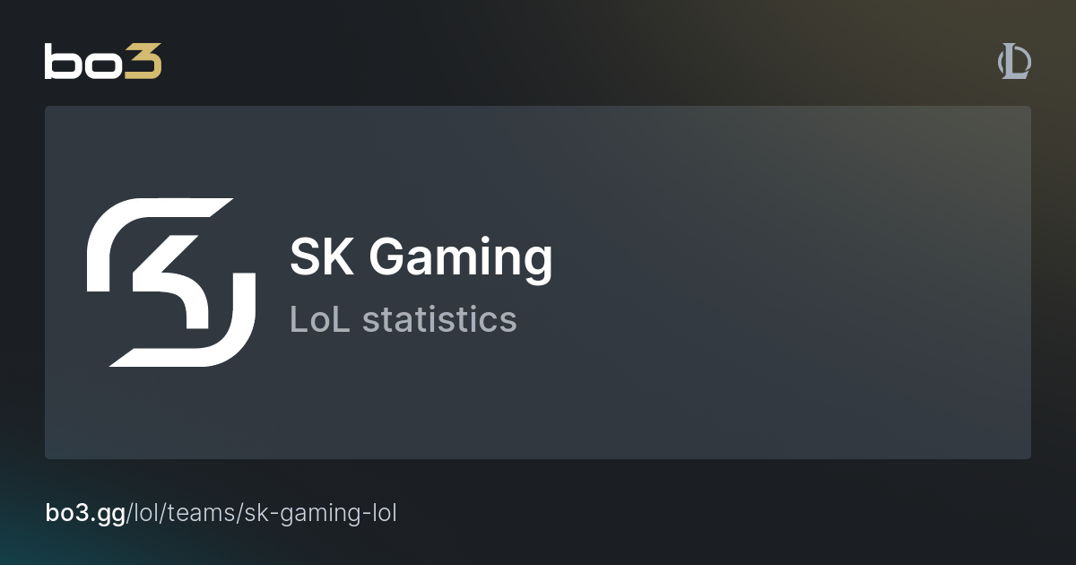 SK Gaming LoL team statistics, standings & roster
