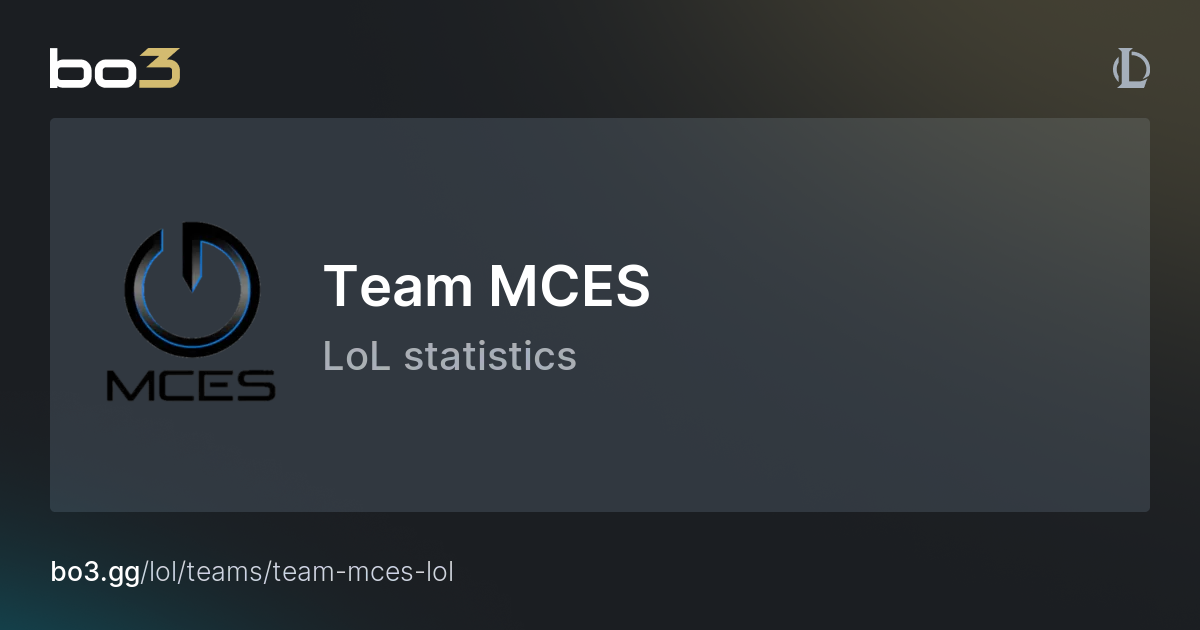 Team MCES LoL team statistics, standings & roster