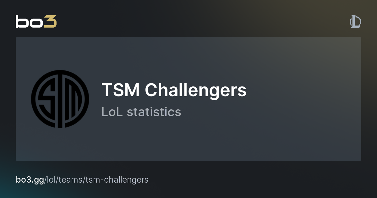 TSM Challengers LoL team statistics, standings & roster