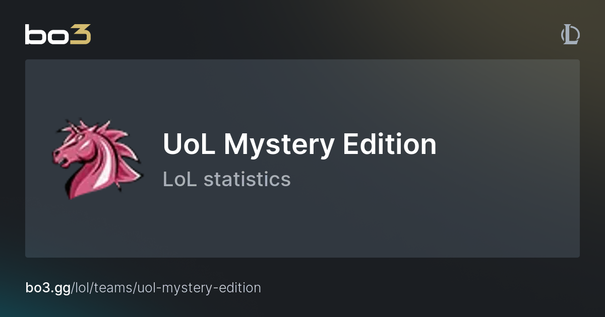 UoL Mystery Edition LoL Stats – Team standings & match statistics