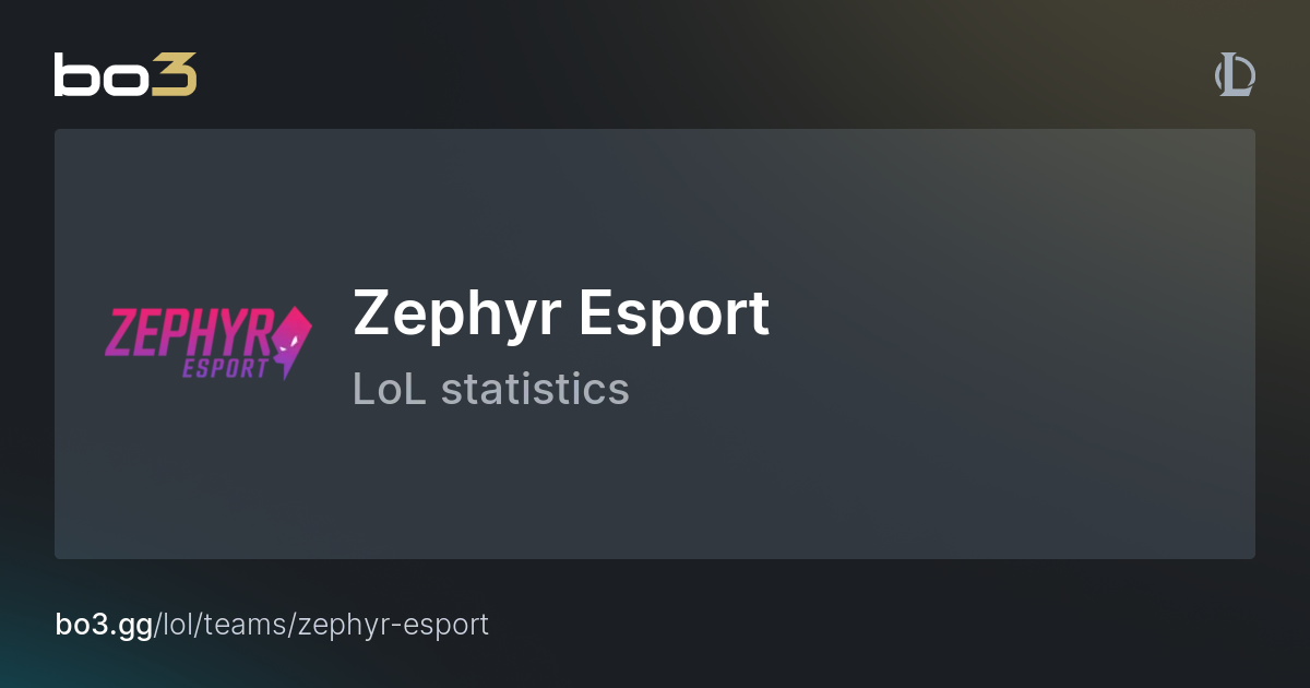 Zephyr Esport LoL Stats – Team standings & match statistics