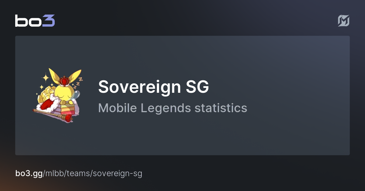 Sovereign SG Mobile Legends team statistics, standings & roster
