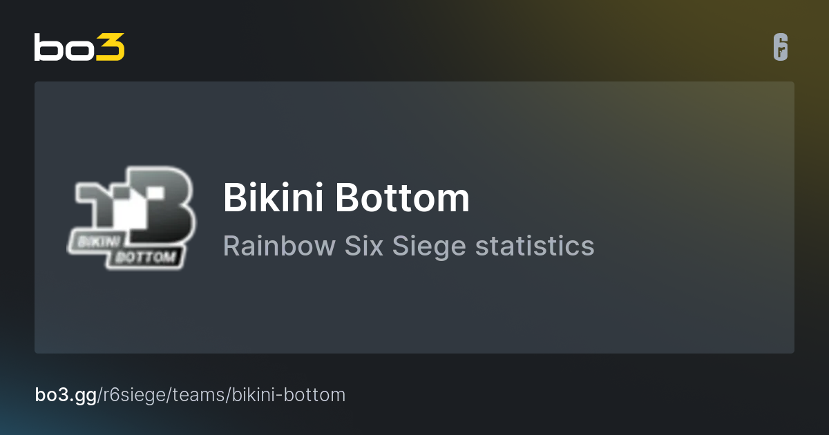 Bikini Bottom R6 team statistics, standings & roster