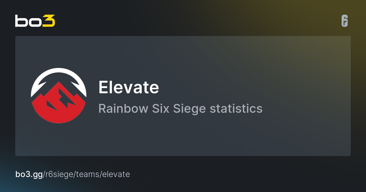 Elevate R6 team statistics, standings & roster