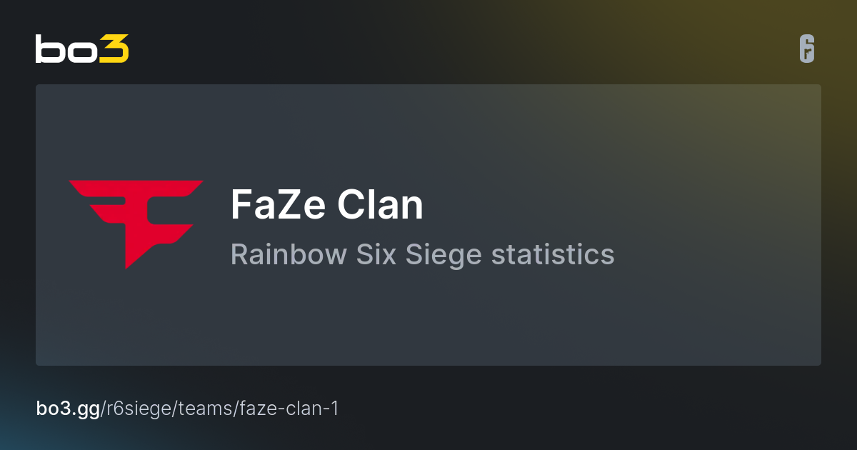FaZe Clan R6 team statistics, standings & roster