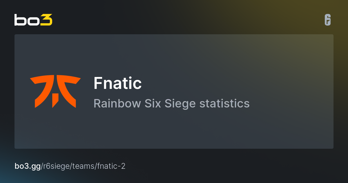 Fnatic R6 team statistics, standings & roster