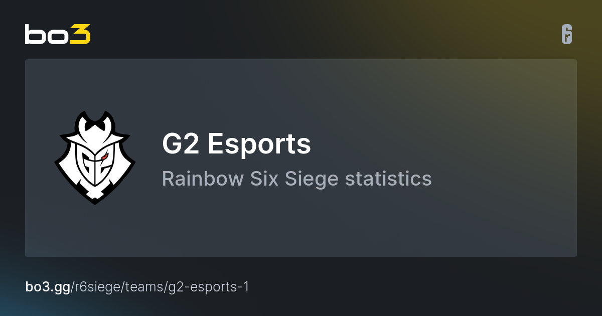 G2 Esports R6 team statistics, standings & roster