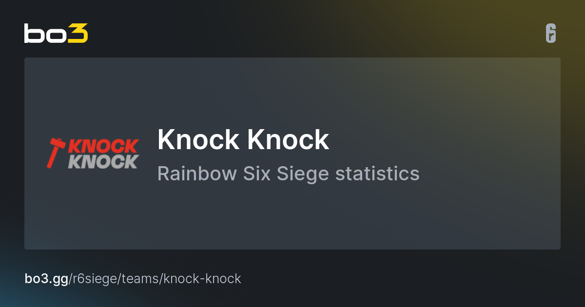 Knock Knock R6 team Tournaments: upcoming, current & finished