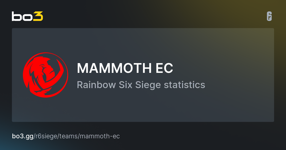 MAMMOTH EC R6 team statistics, standings & roster