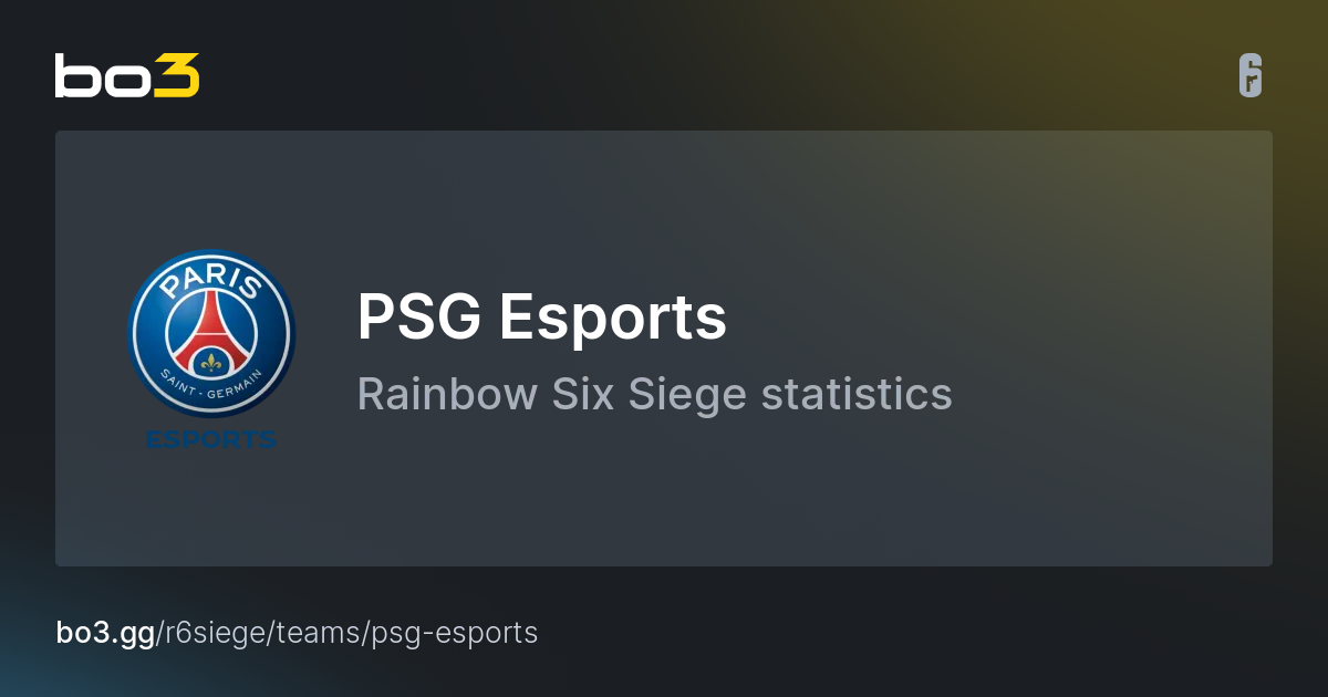 PSG Esports R6 team statistics, standings & roster