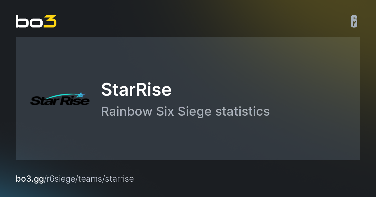 StarRise R6 team statistics, standings & roster