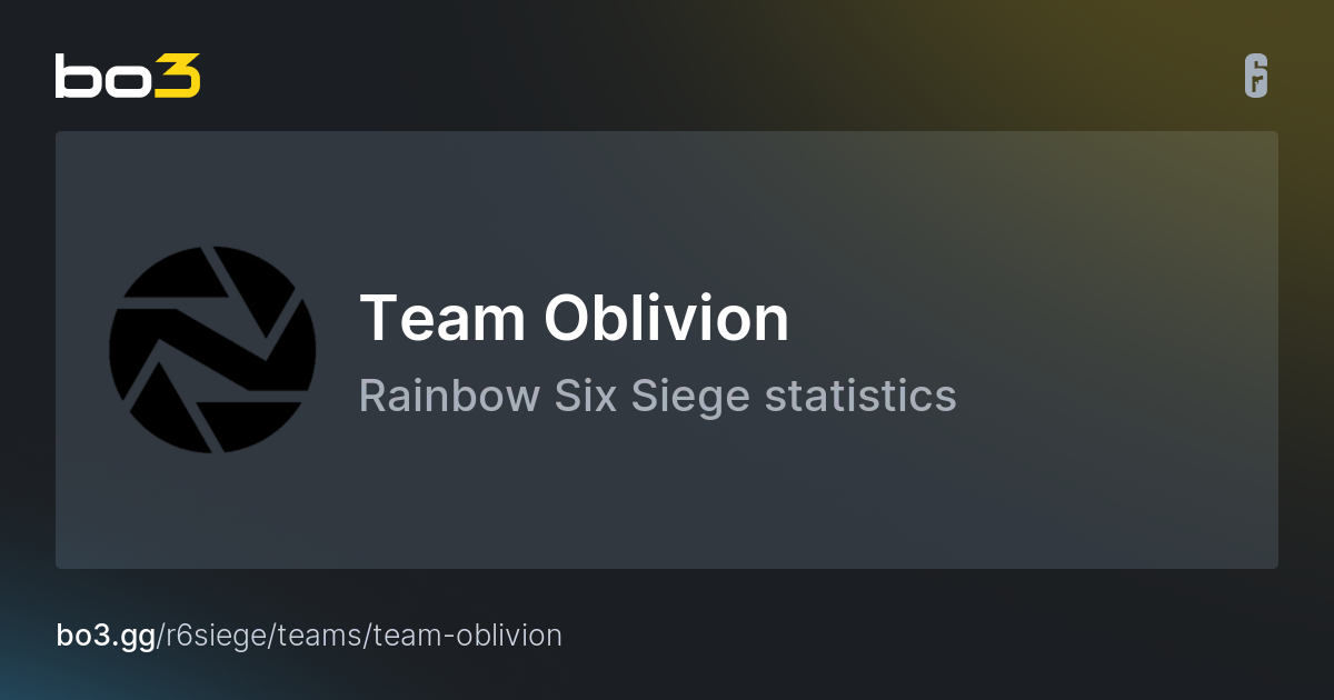 Team Oblivion R6 team statistics, standings & roster