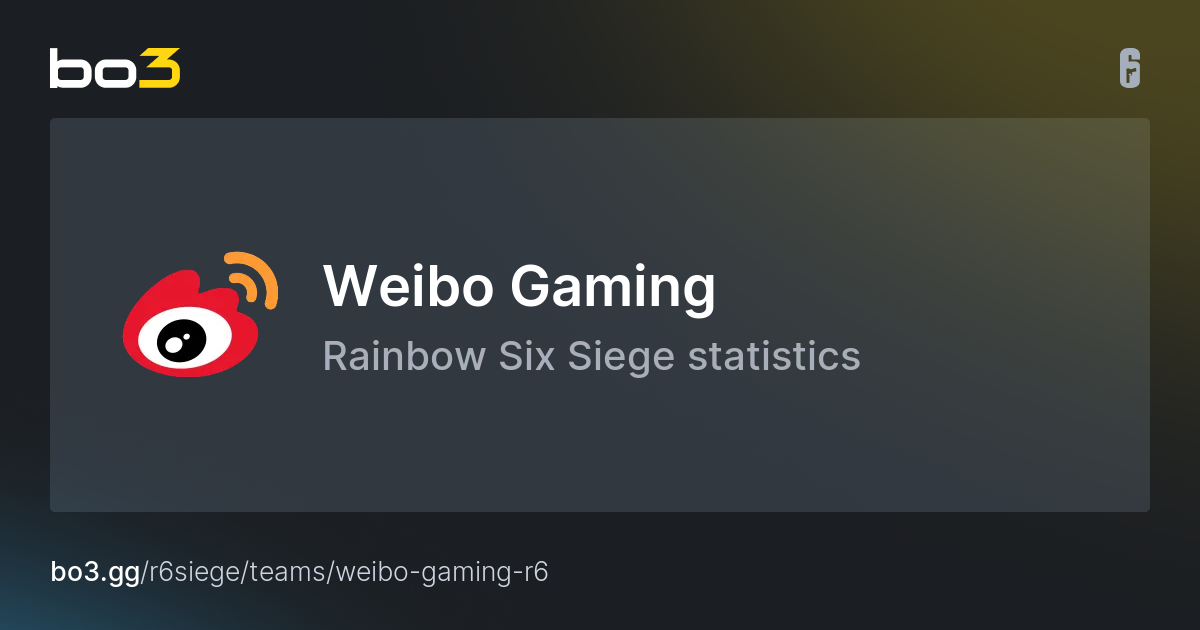 Weibo Gaming R6 team statistics, standings & roster