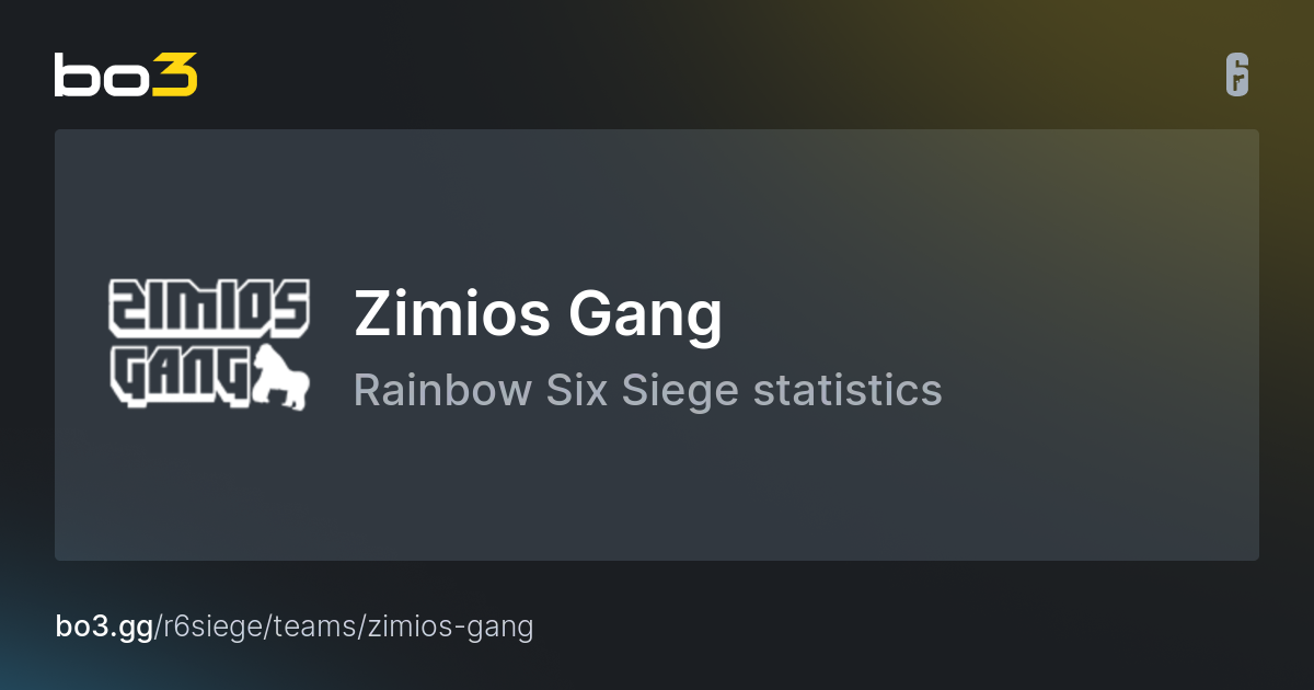 Zimios Gang R6 team statistics, standings & roster