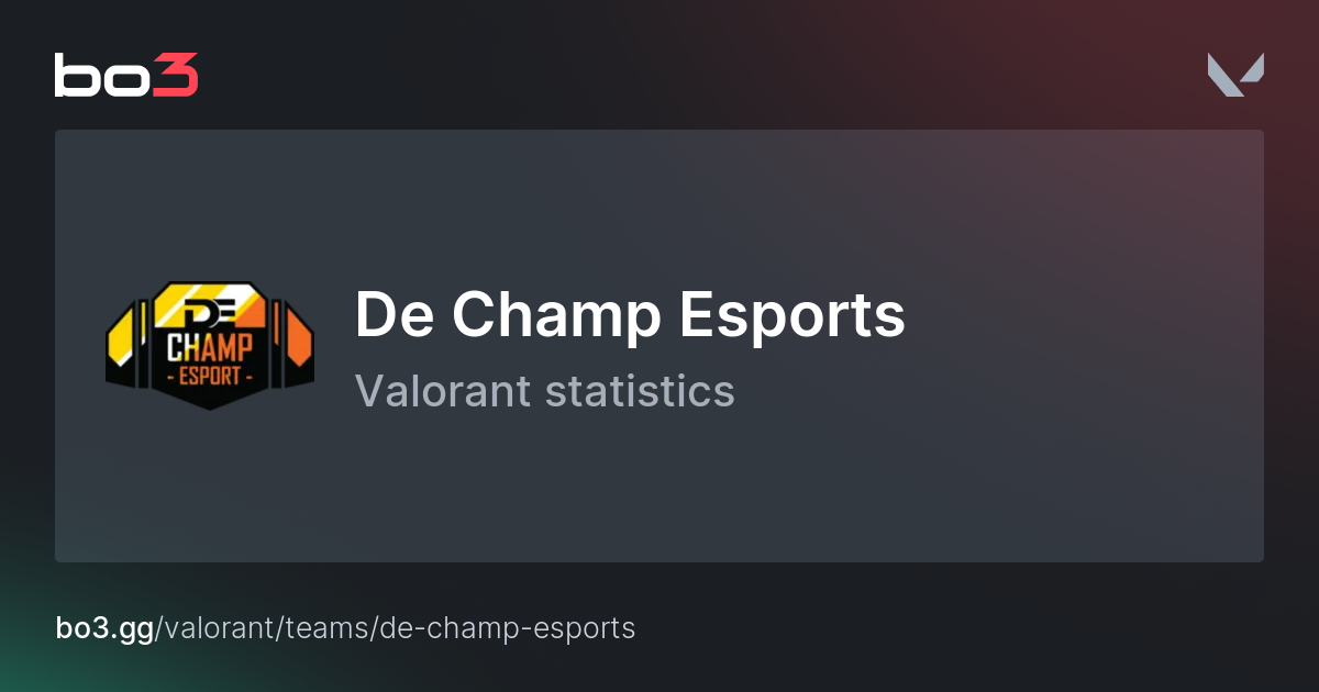 De Champ Esports Valorant team statistics & roster