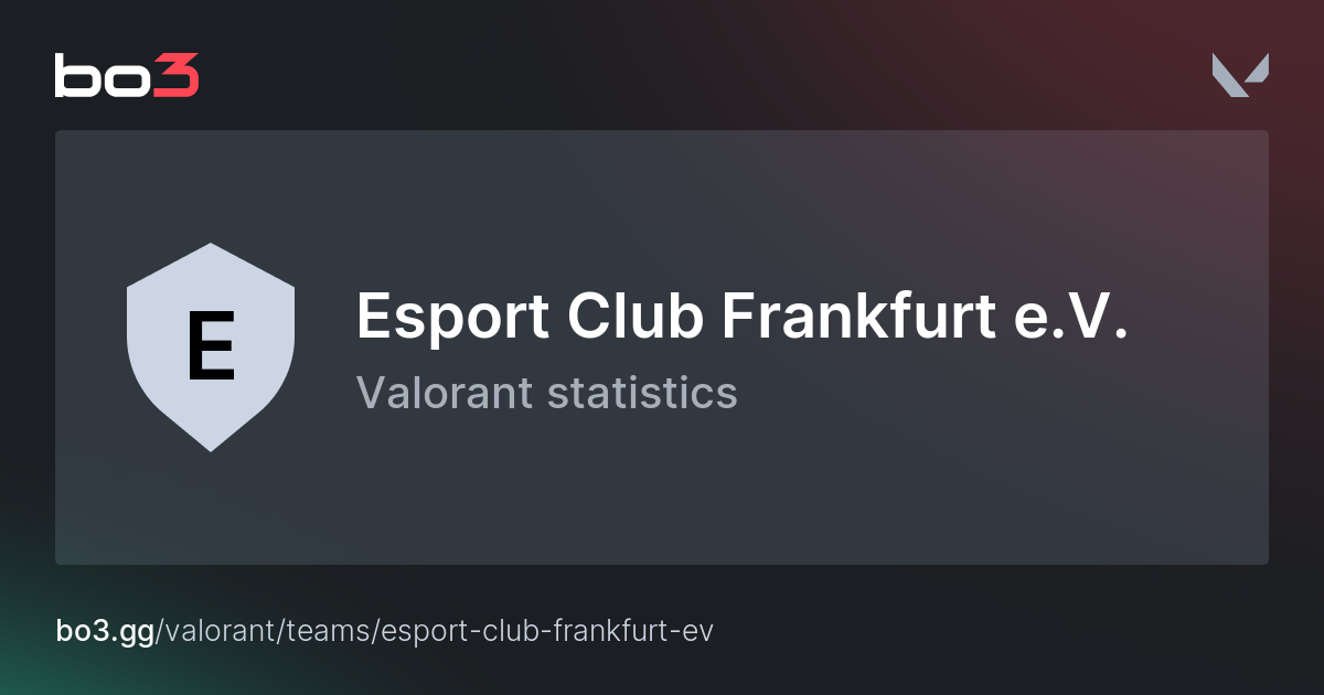 Estadísticas y Plantilla del Equipo Valorant Esport Club Frankfurt e.V.