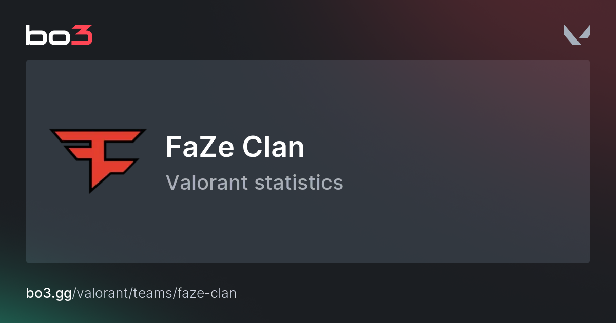 FaZe Clan Valorant team statistics & roster